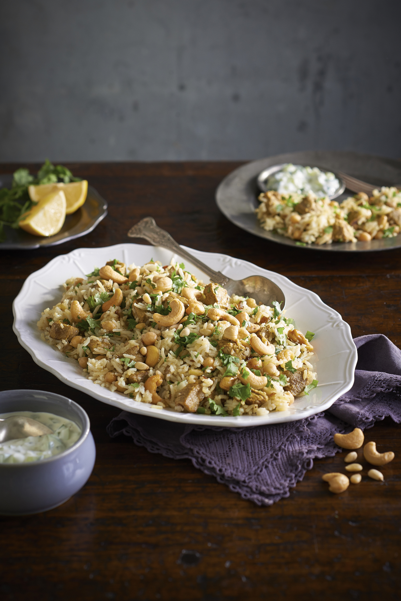 Indian beef, cashew, pine nut pilaf