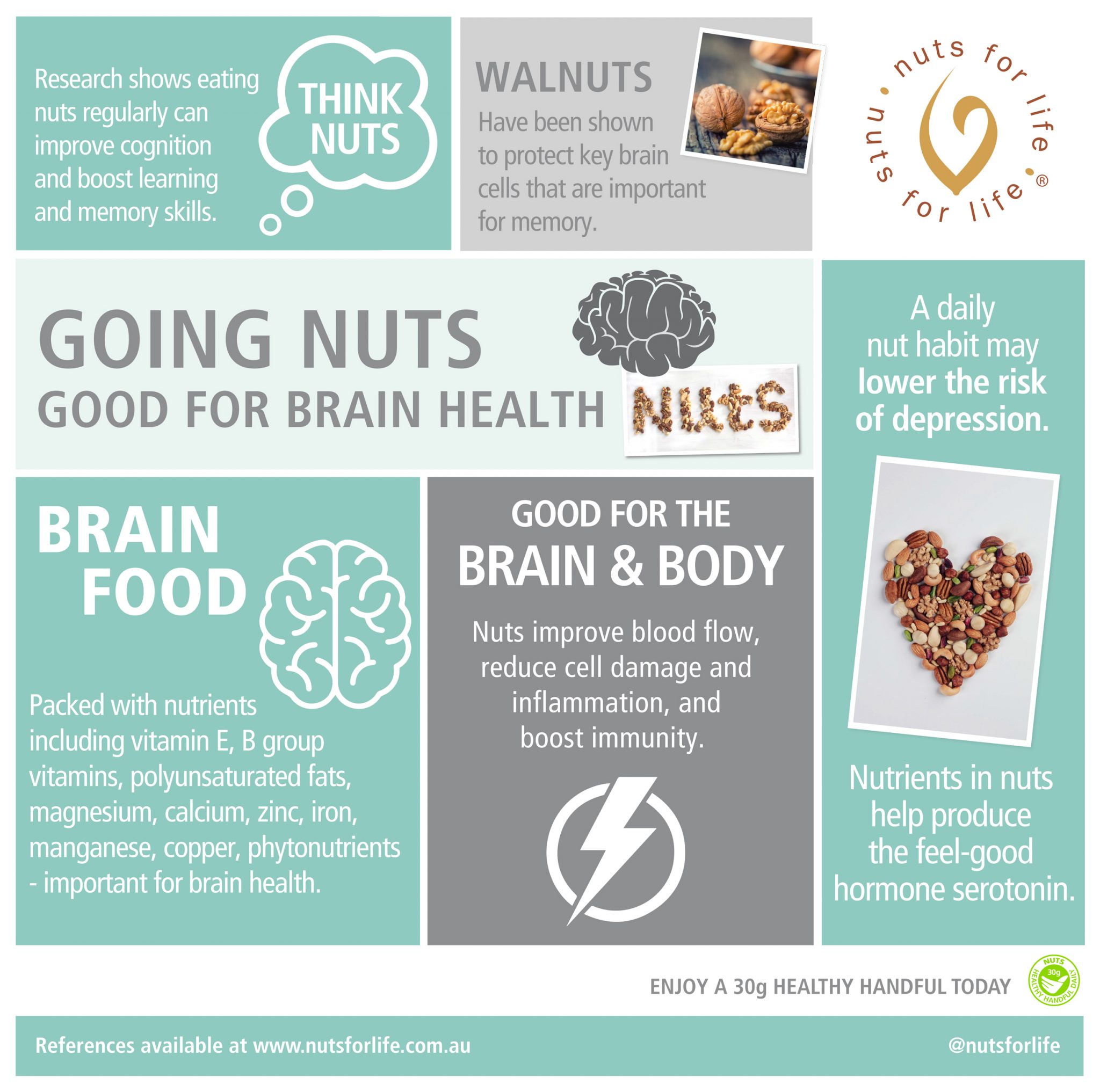 Nuts and health infographics