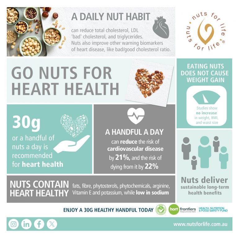 Nuts and health infographics