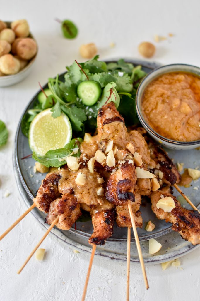 Thai style macadamia chicken satay skewers - Nuts for Life | Australian ...